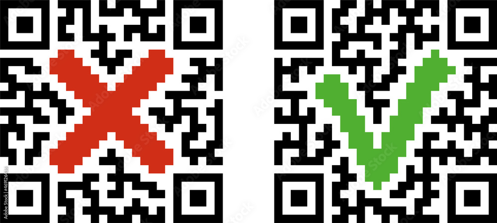 Sticker for Covid-19 Certificate QR-Code control. Vector sign. Stock ...