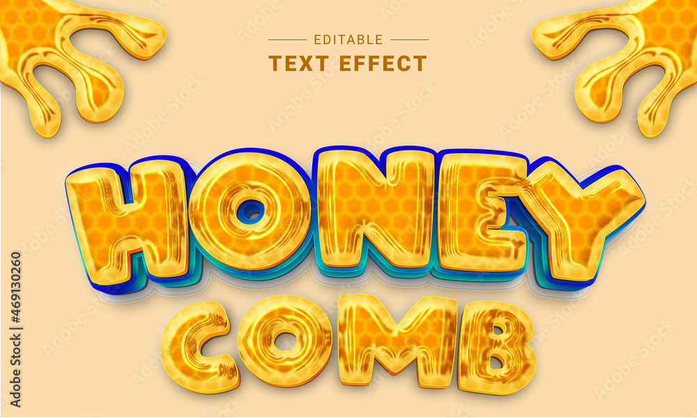 Editable Honey Text Effect. Text effect. Graphic style. Editable template Stock Vector | Adobe Stock