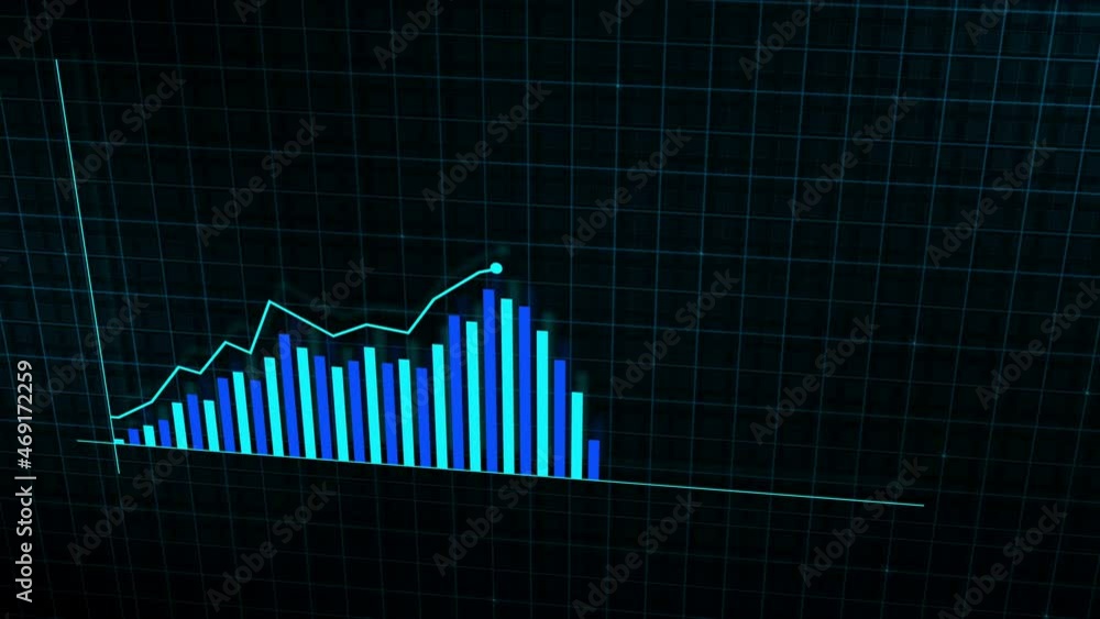 Vidéo Stock Growing line graph of a digital income growth chart made in ...