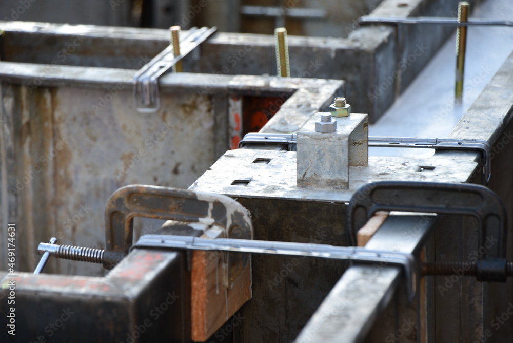 Basic formwork for house construction work. Formwork is a frame that is ...