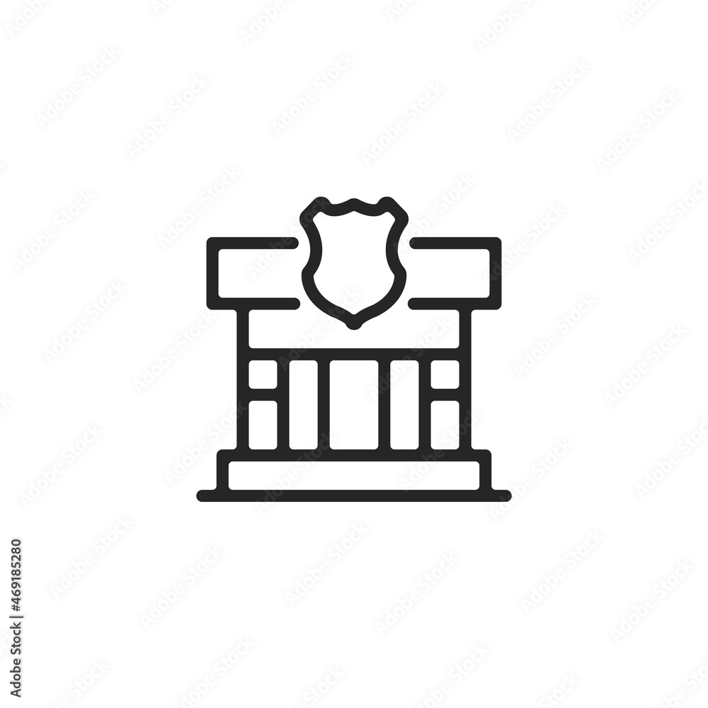 Vector police station icon. Premium quality graphic design element ...