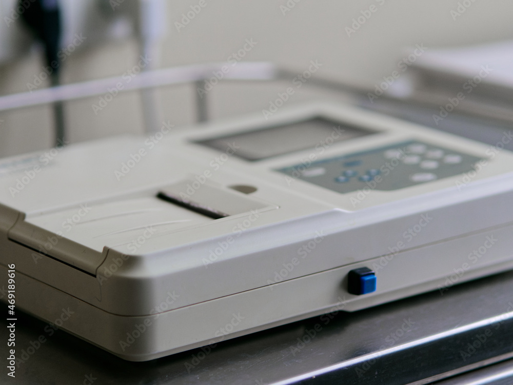 Portable medical equipment for ECG. Cardiovascular diseases diagnostic ...