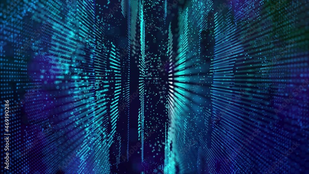 blue data flow 3d bg as digital space. Blue high tech background with ...