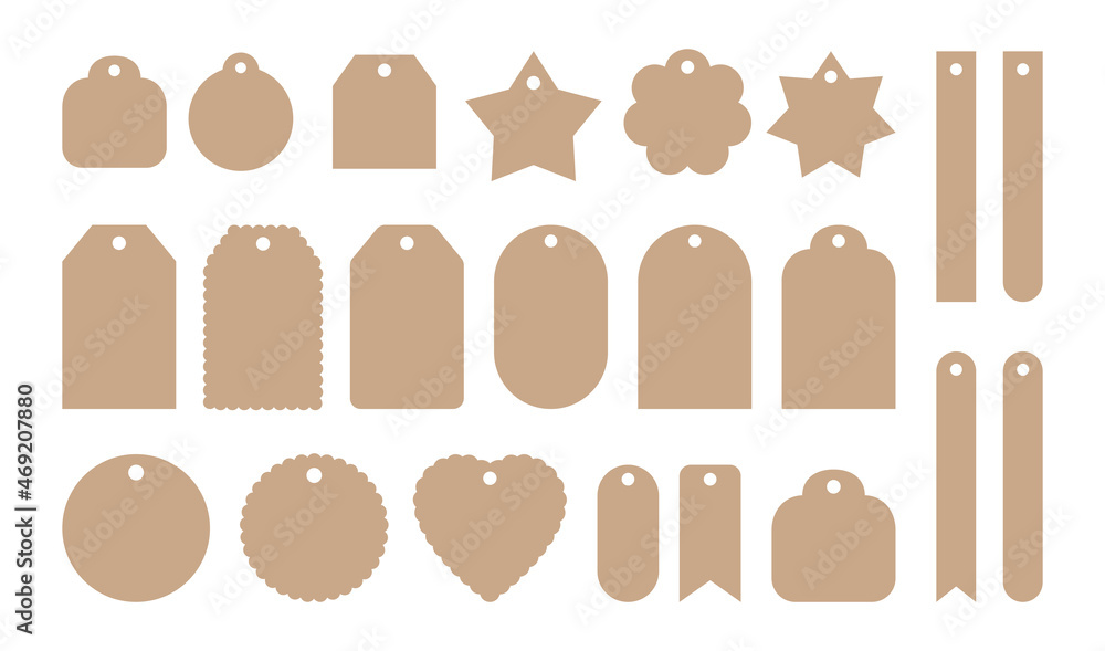 Label frame empty tag, template sale set. Blank advertising price ...