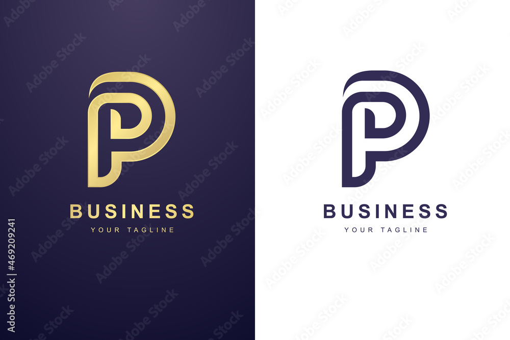 Initial Letter P Logo For Business or Media Company. Stock Vector ...