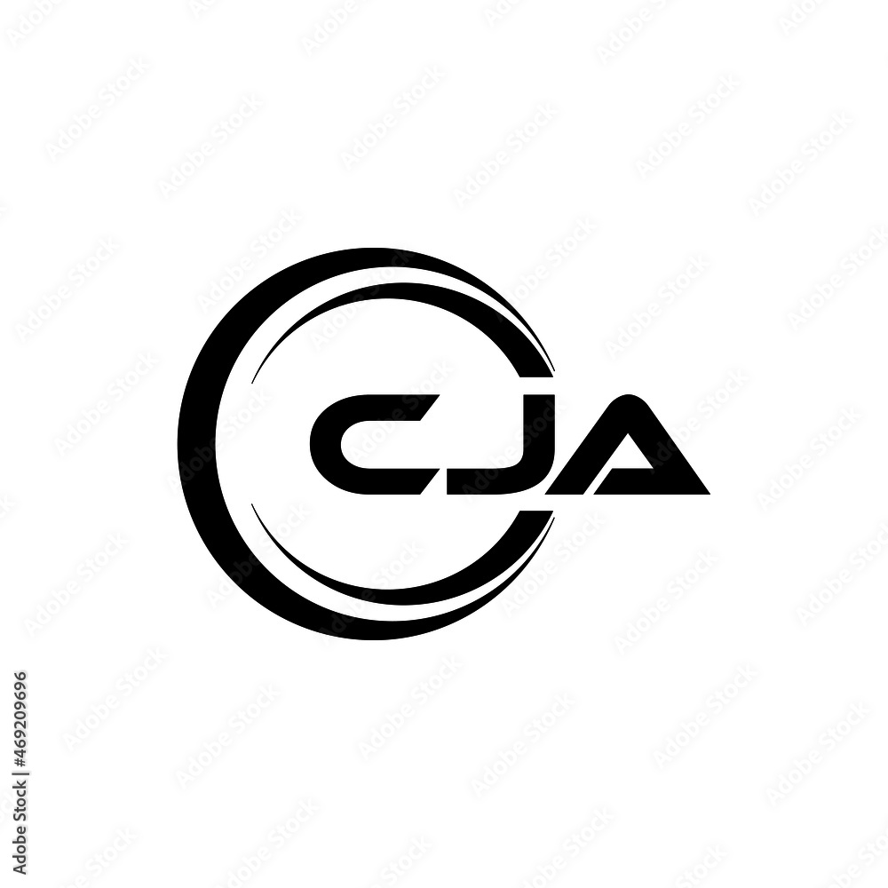 CJA letter logo design with white background in illustrator, vector ...