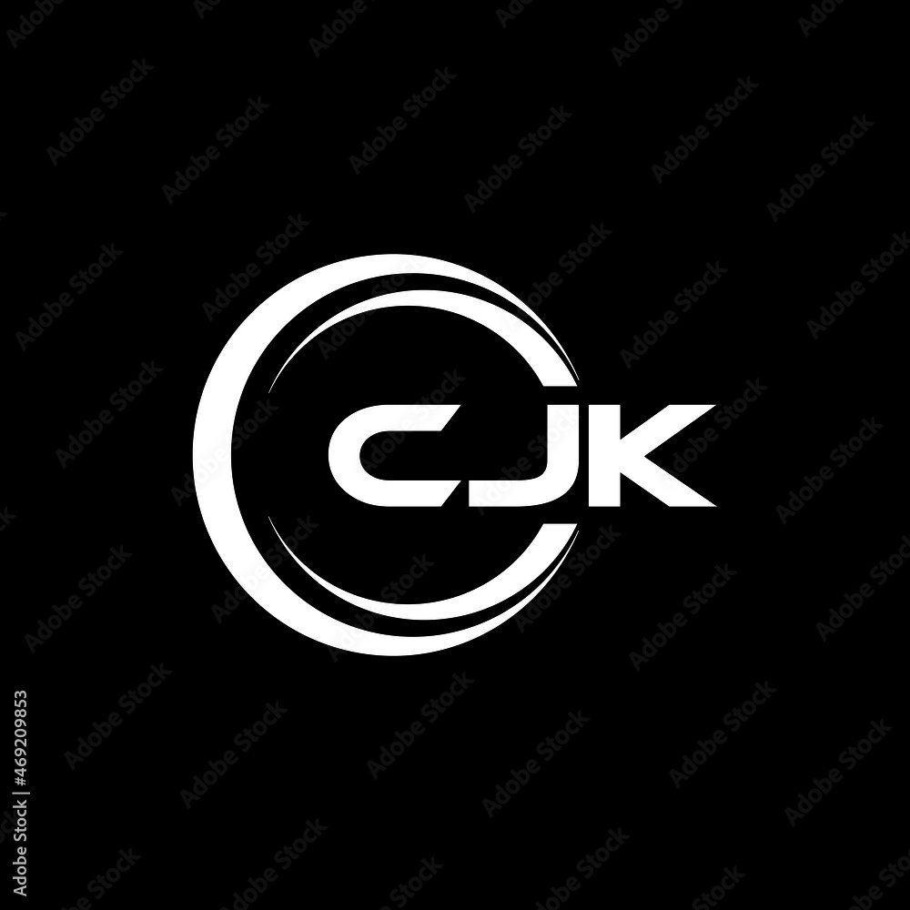 CJK letter logo design with black background in illustrator, vector ...