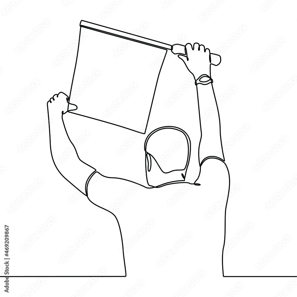 continuous line drawing of soccer referee signaling substitution vector ...