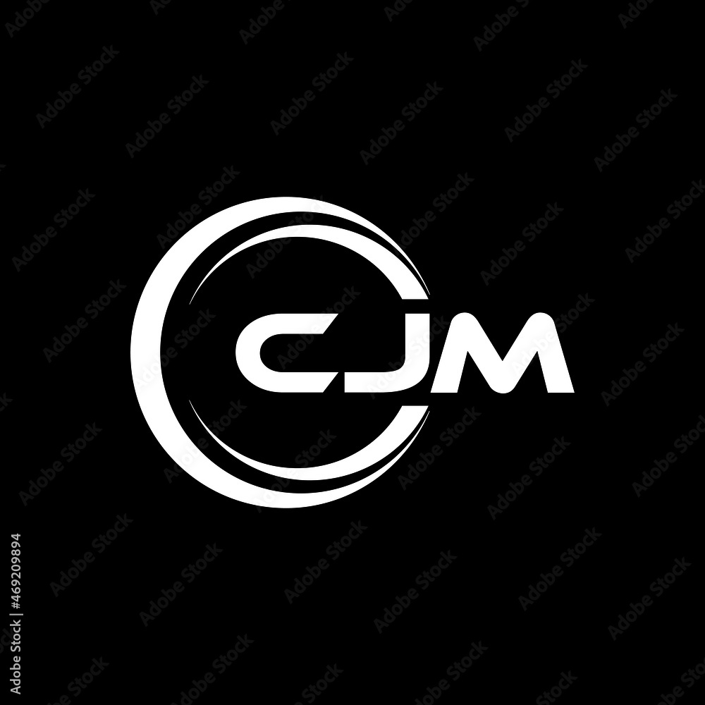 CJM letter logo design with black background in illustrator, vector ...