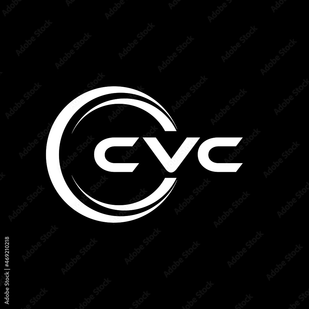 CVC letter logo design with black background in illustrator, vector ...
