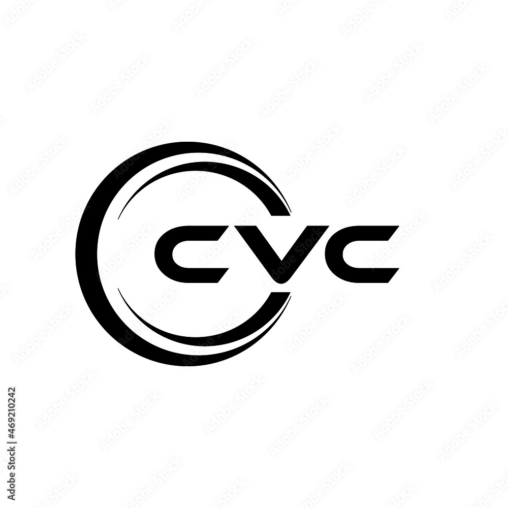 Vecteur Stock CVC letter logo design with white background in ...