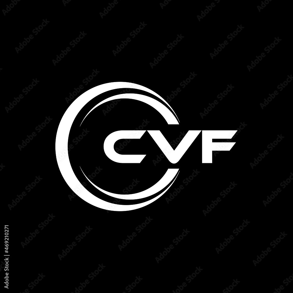 CVF letter logo design with black background in illustrator, vector ...