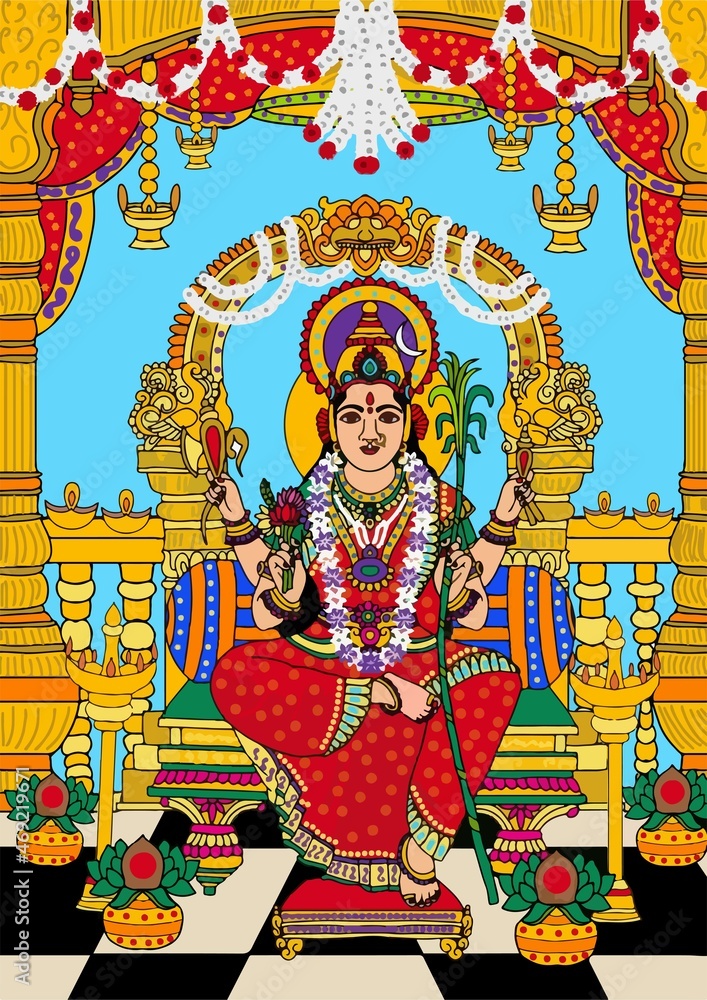 A beautiful illustrations of indian gods and goddeses Stock ...