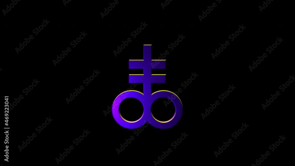 Alchemical Symbol For Black Sulfer Icon Animation. Purple text with ...