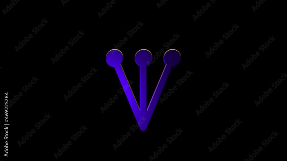 Alchemical Symbol For Dissolve-2 Icon Animation. Purple text with alpha ...