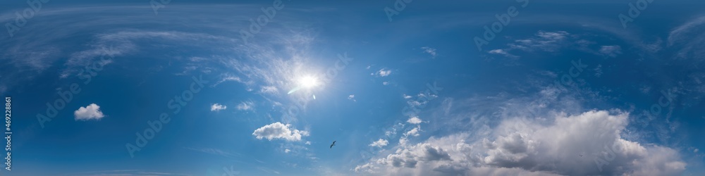 Blue sky panorama with Cirrus clouds in Seamless spherical ...