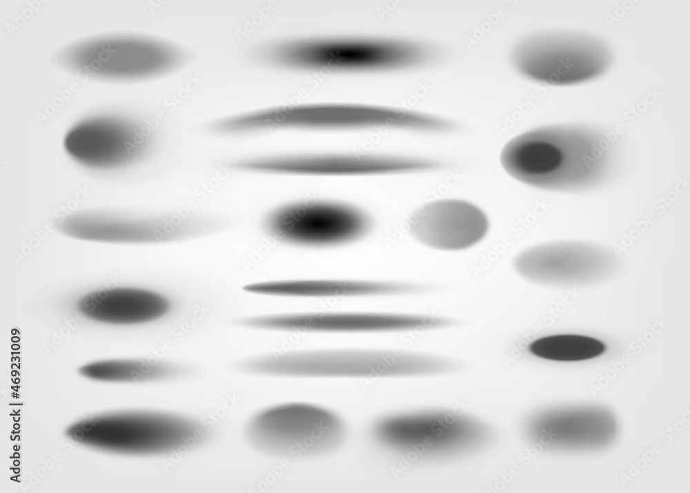 Round realistic shadows. Realistic circular gradient shadow overlay ...