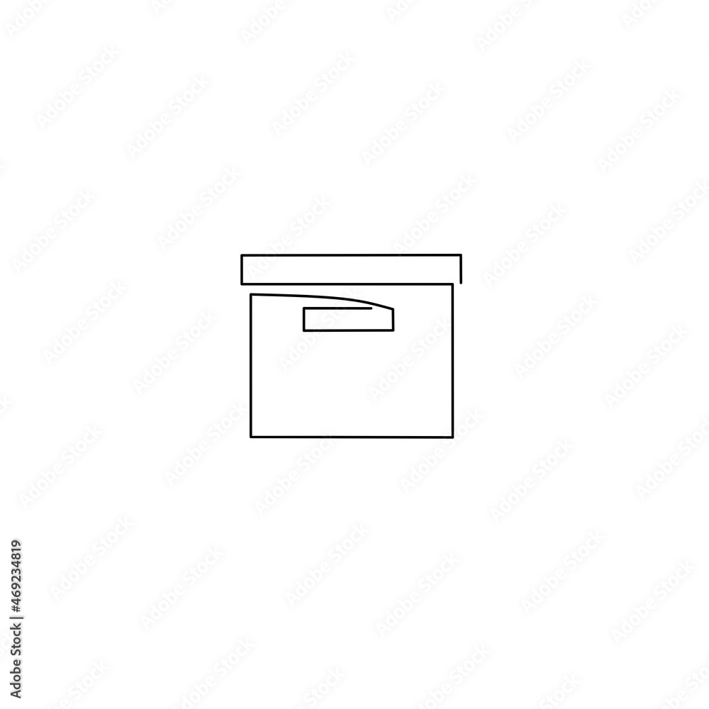Continuous line drawing of cardboard boxes, object one line, single ...