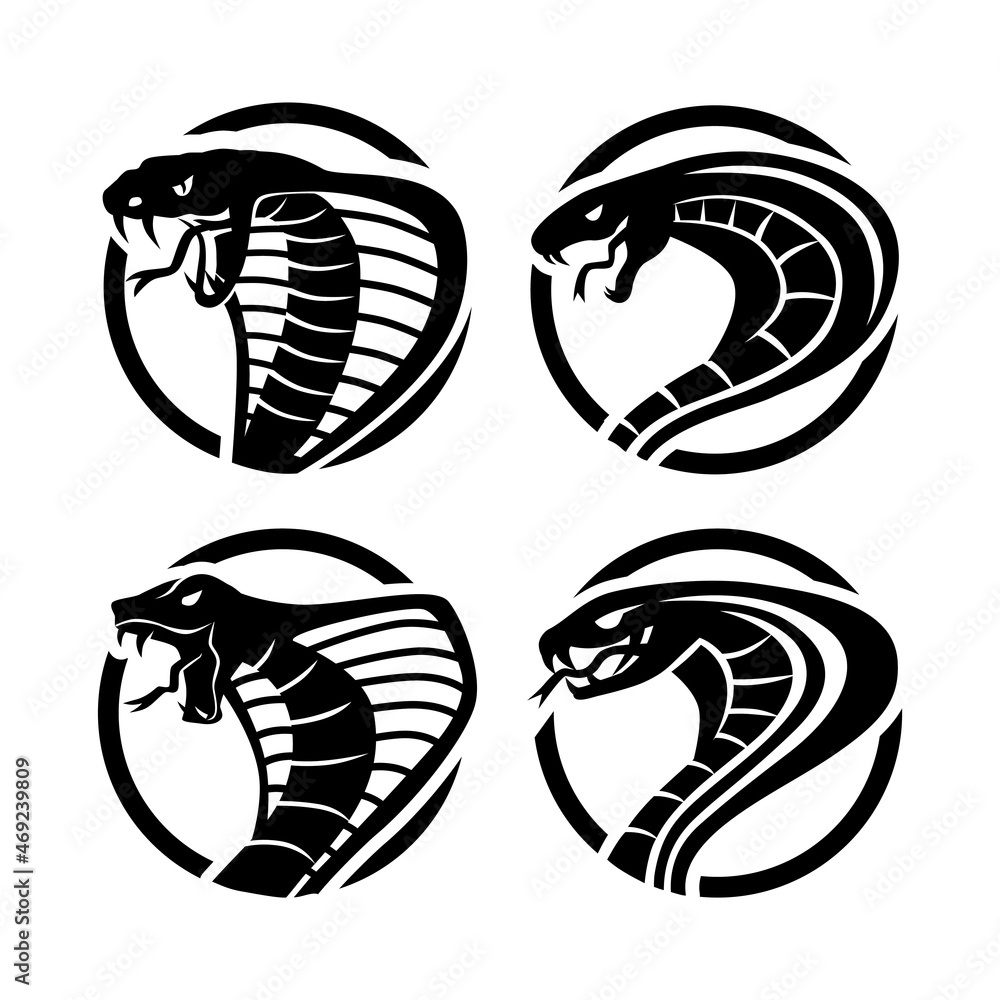 Photo & Art Print Cobra Silhouette Set Vector Logo Design, HimawanRushX