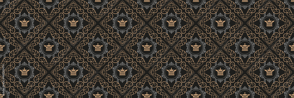Beautiful background image with golden decorative ornament in a royal ...