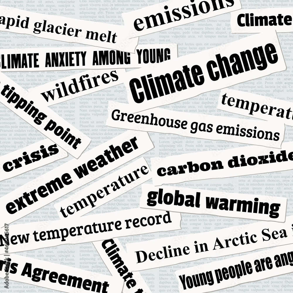 Climate change news headlines Stock Vector | Adobe Stock