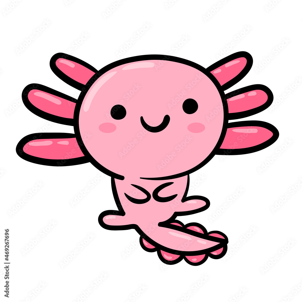 Axolotl icon. Hand drawn vector illustration. Stock Vector | Adobe Stock