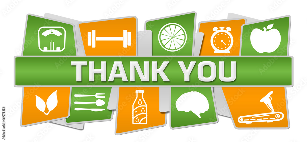 Thank You Health Symbols Green Orange Symbols Top Bottom Stock ...
