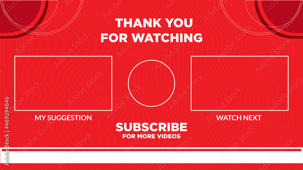 red end screen youtube simple , end screen youtube pack , background ...