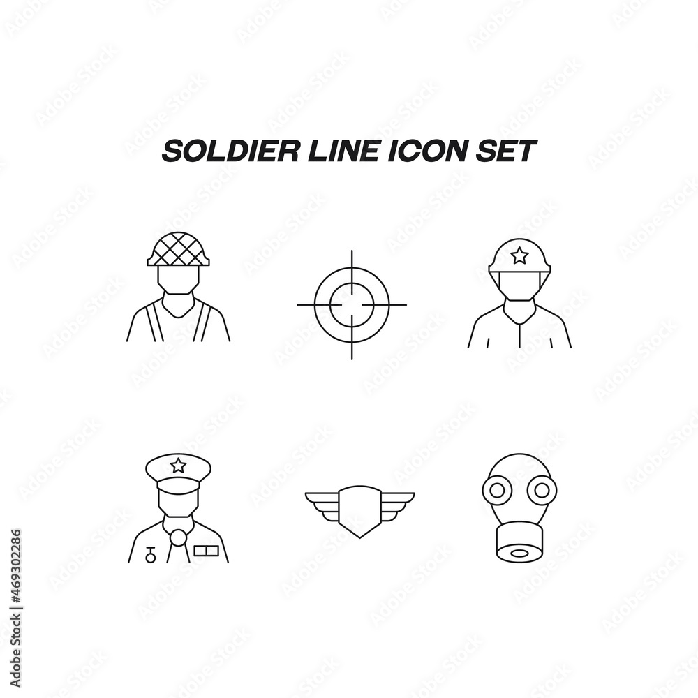 Vetor de Industry concept. Collection of modern high quality soldier ...