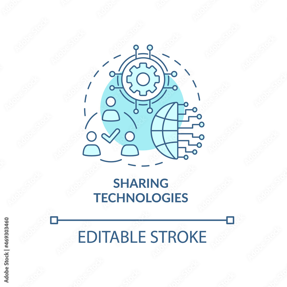 Transfering technologies concept icon. Tech knowledge and iformation ...