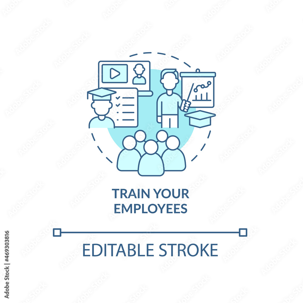 Employee training concept icon. Staff development. Working experience ...