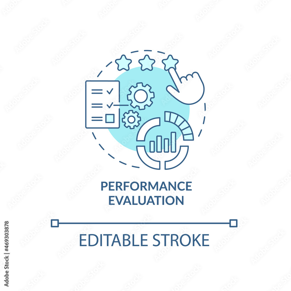 Performance review concept icon. Measure employee working outcome ...
