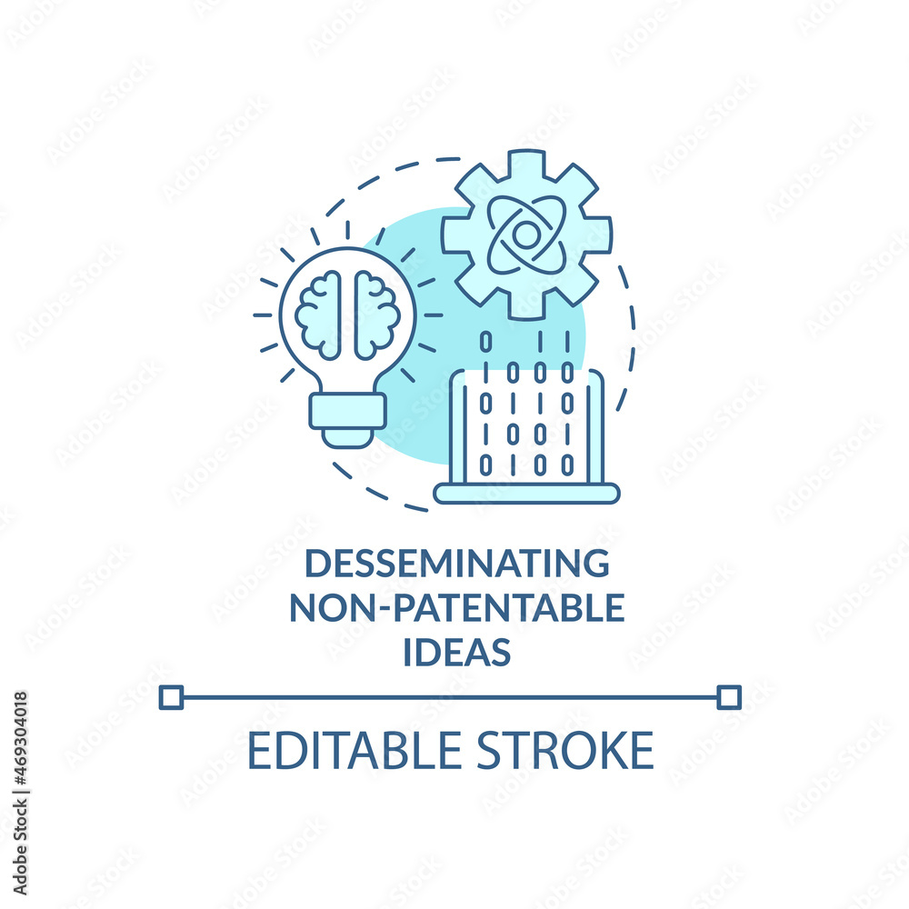 Transfering non-patentable ideas concept icon. Scientific knowledge ...