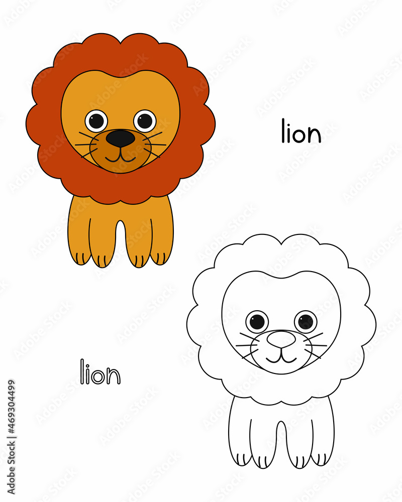 Little lion coloring book, coloring book for preschool kids with easy ...