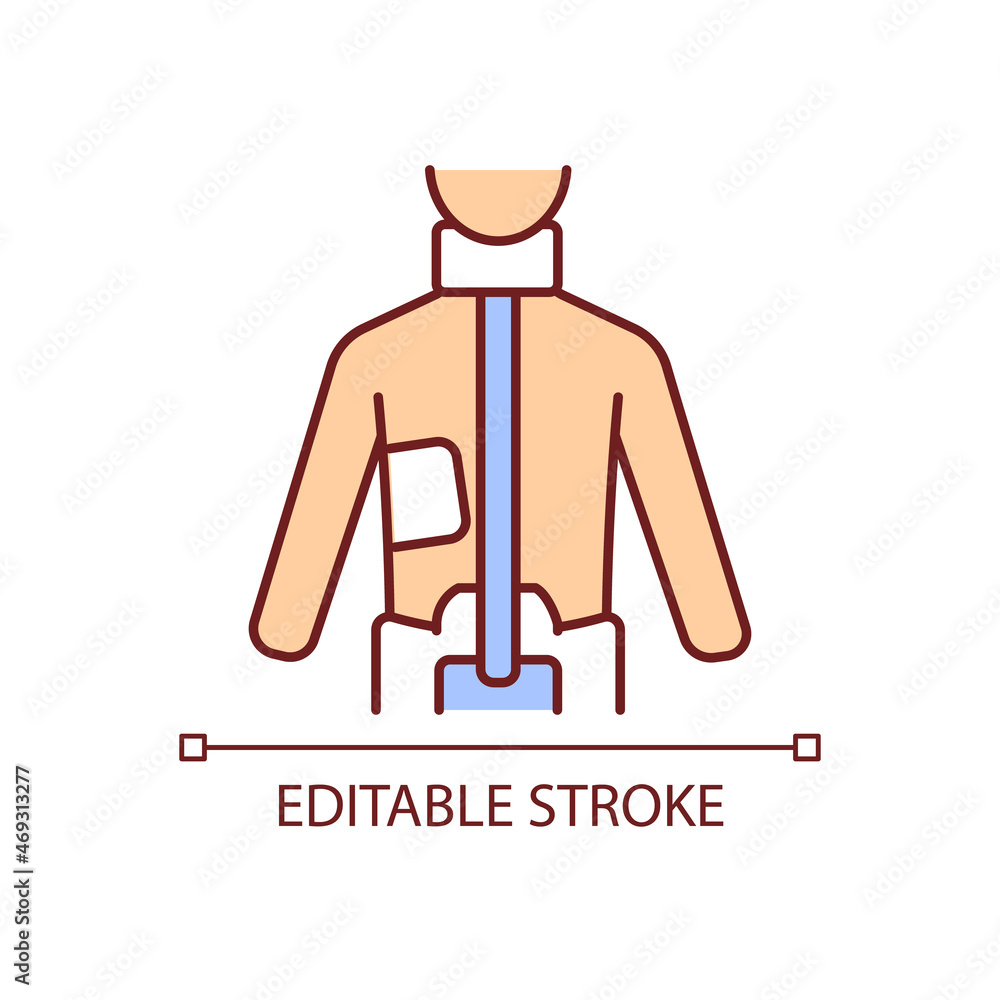 Milwaukee brace RGB color icon. Active corrective spinal orthosis ...