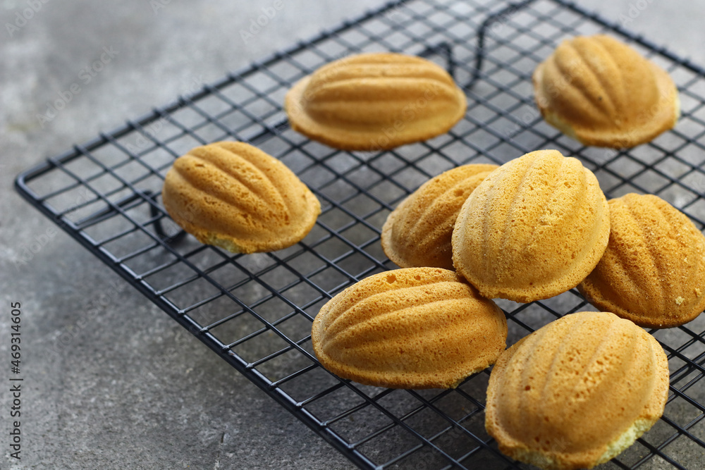 Bolu kering jadul. Kuih Bahulu or mini sponge cake, traditional old ...