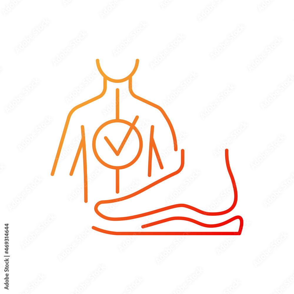 Orthotics gradient linear vector icon. Foot orthoses. Foot pad ...