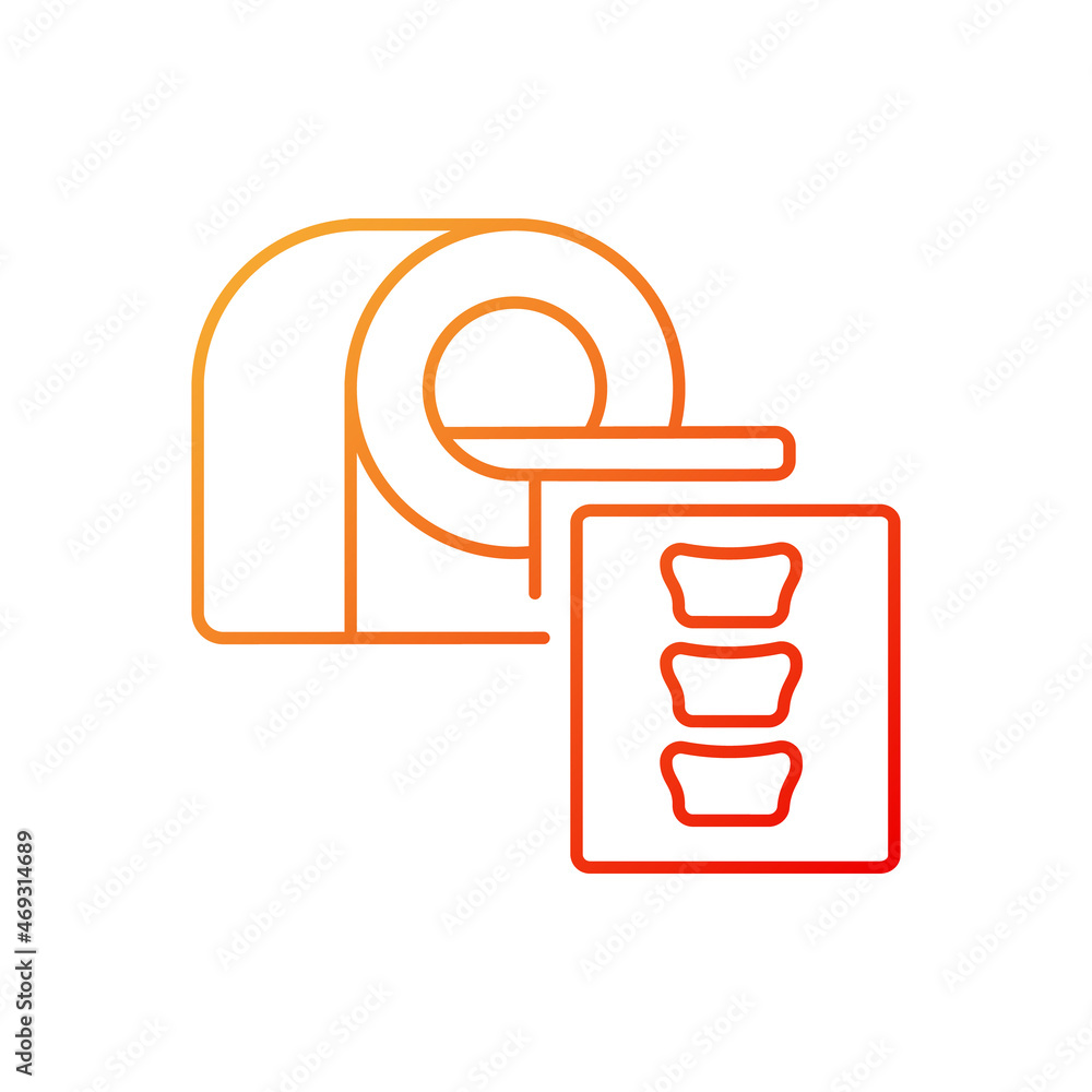 MRI scans gradient linear vector icon. Disease testing procedure ...