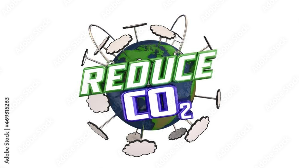 Reduce CO2 Carbon Emissions Stop Climate Change Global Warming 3d ...