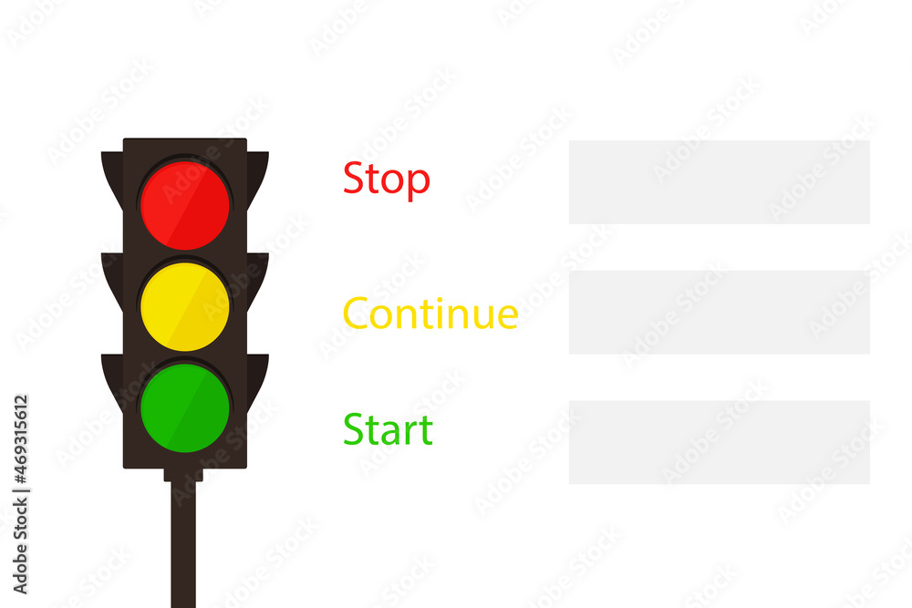 Stop Continue Start slide template. Clipart image Stock Vector | Adobe ...