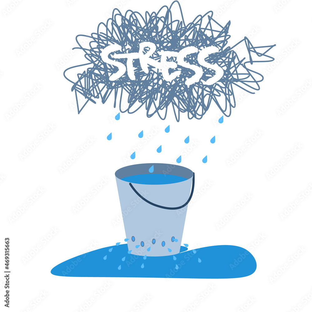 Stress bucket concept image. Clipart image Stock Vector | Adobe Stock