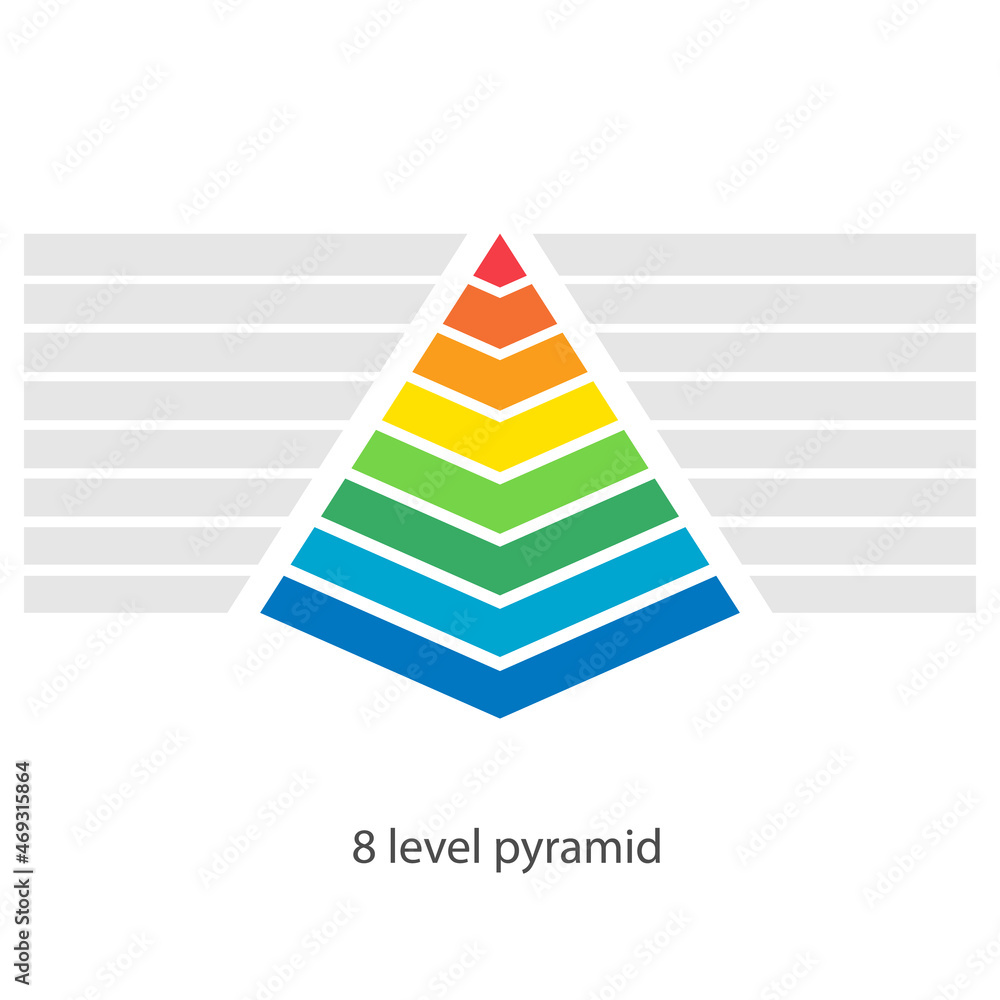8 level pyramid diagram. Clipart image Stock Vector | Adobe Stock