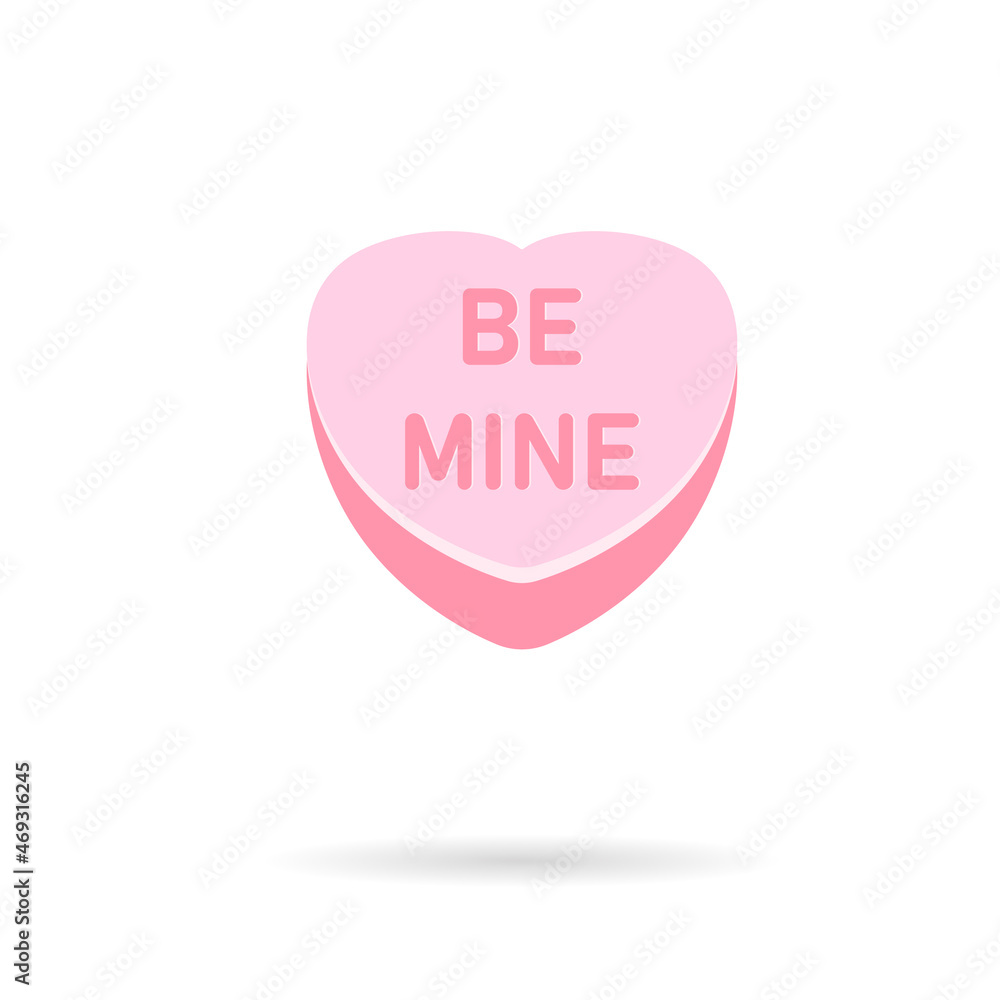 Be mine conversation heart icon . Clipart image isolated on white ...