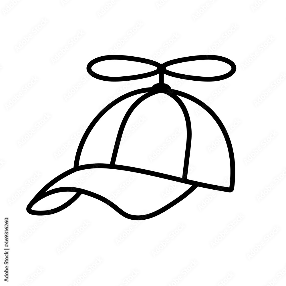 Pinwheel hat outline icon. Clipart image isolated on white background ...
