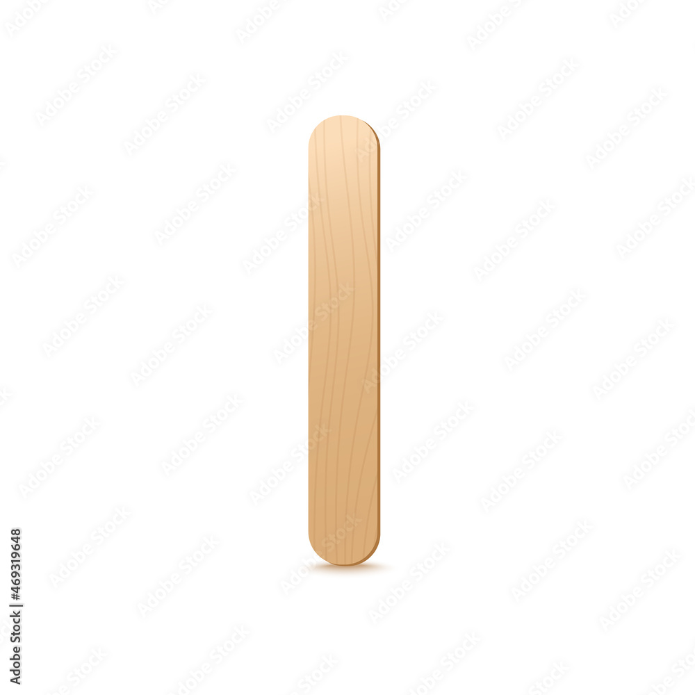 Popsicle stick or medical tongue depressor, realistic vector ...