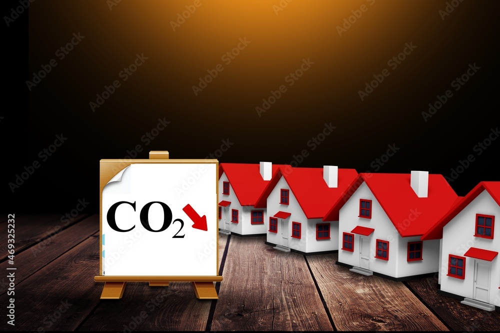 Green house and easel with carbon dioxide reduction. Reduced greenhouse ...