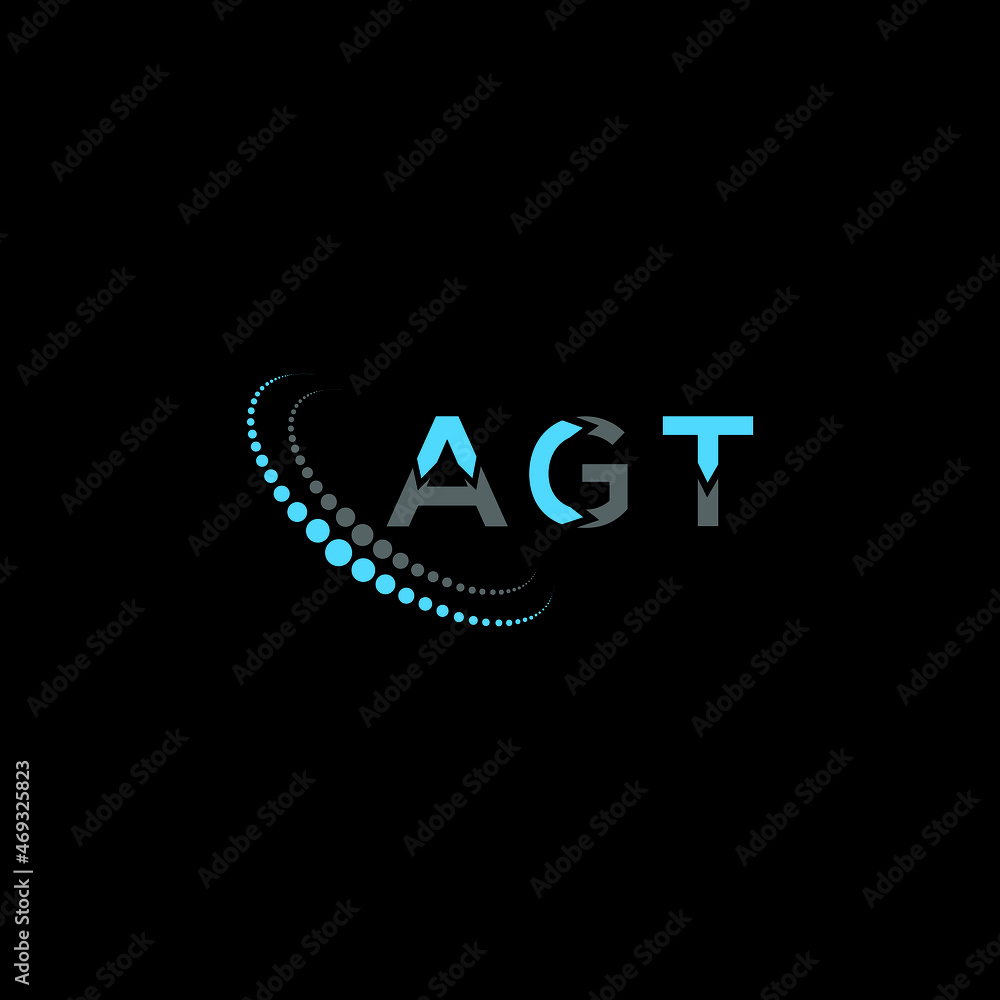 Vecteur Stock AGT letter logo design on black background.AGT creative ...