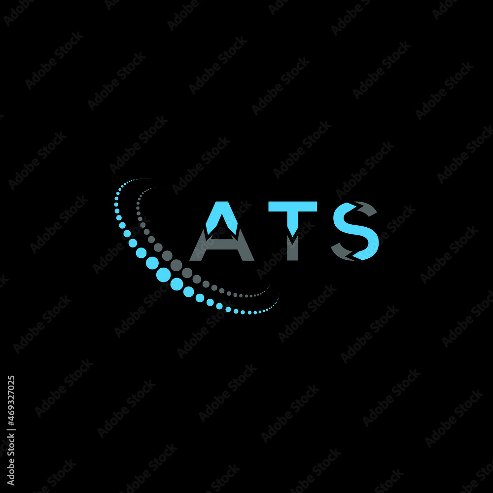 ATS letter logo design on black background.ATS creative initials letter ...