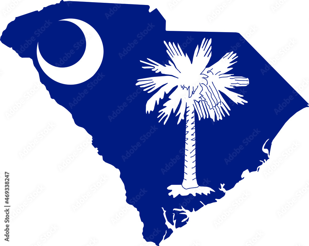 Simple flat flag administrative map of the Federal State of South ...