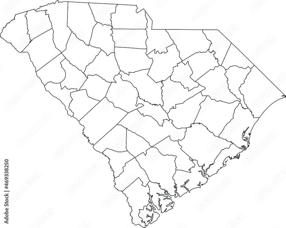 White blank vector administrative map of the Federal State of South ...